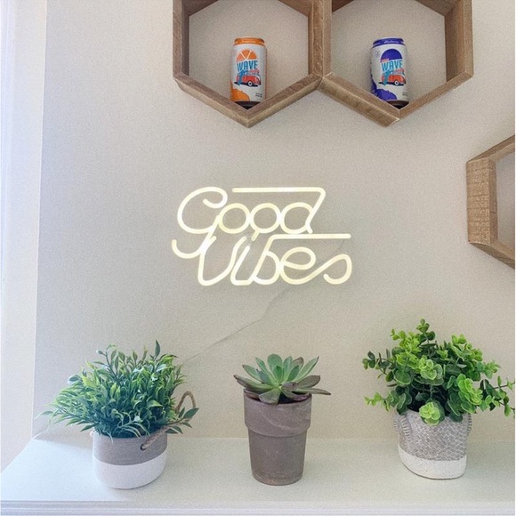 Room Essentials | Accents | Good Vibes Led Neon Wall Sign White Room ...
